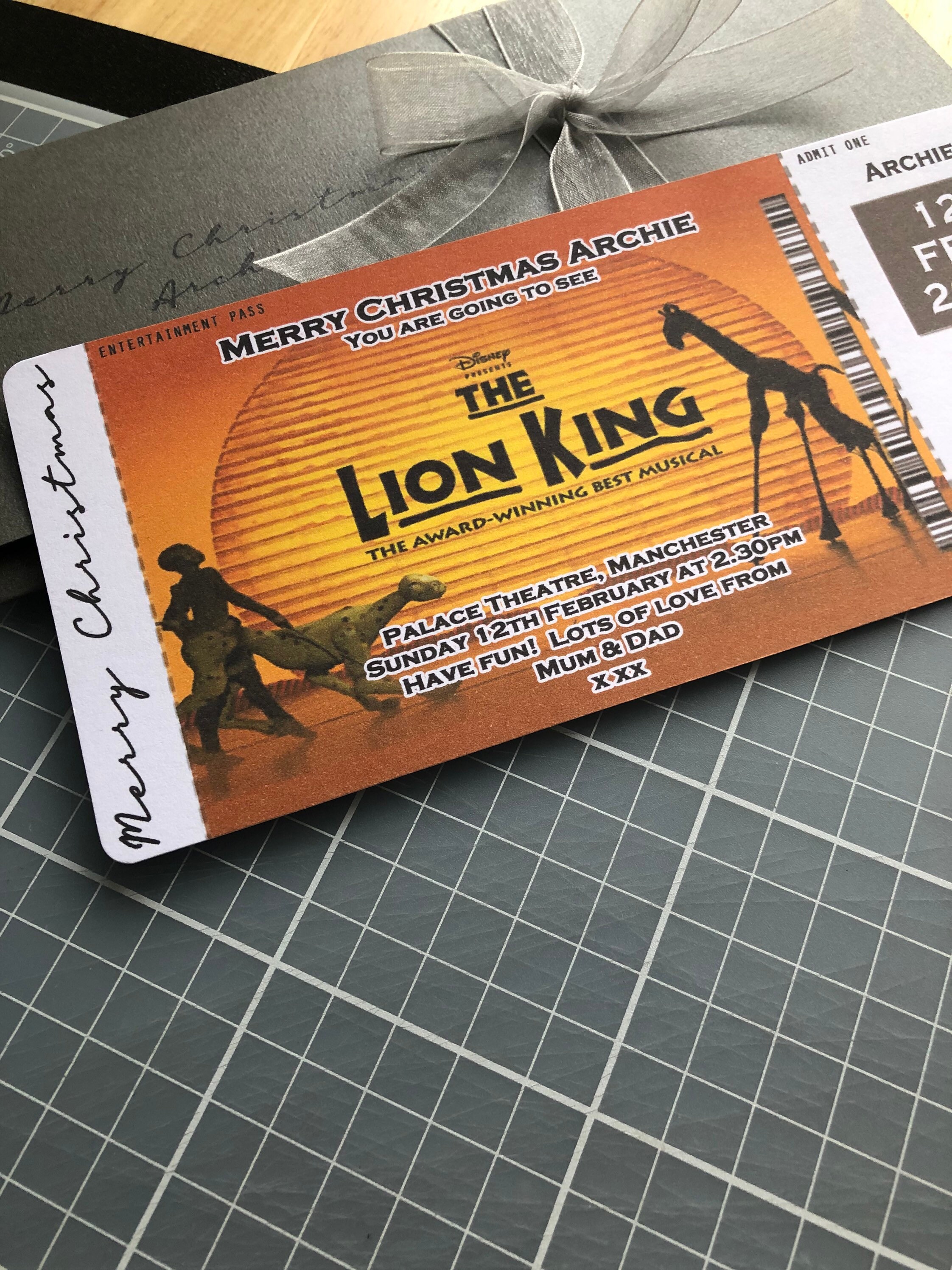 Surprise Theatre Musical Ticket - the Lion King Musical - Etsy UK