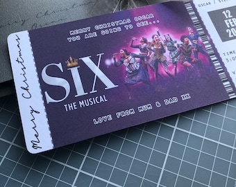 Printable Six the Musical Ticket Editable Tickets Musical Fake Surprise Ticket Souvenir Keep ...