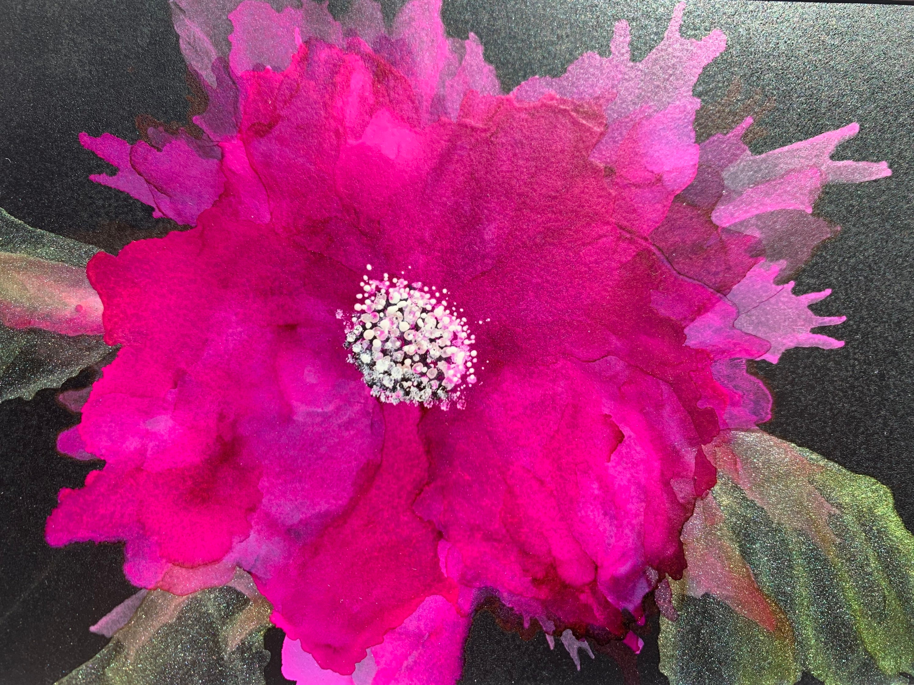 Original Abstract Alcohol Ink Flower Art - Etsy