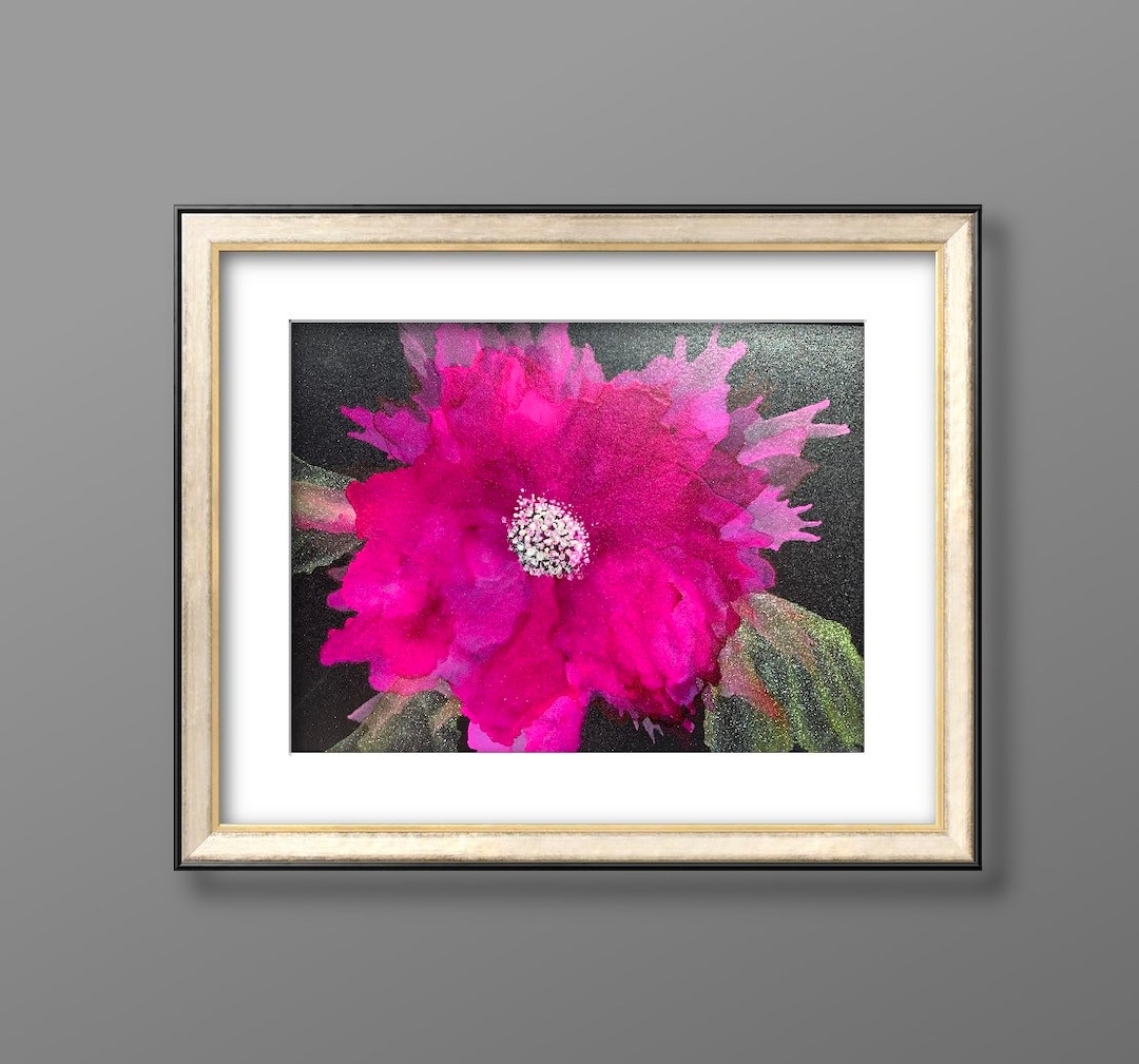 Original Abstract Alcohol Ink Flower Art - Etsy