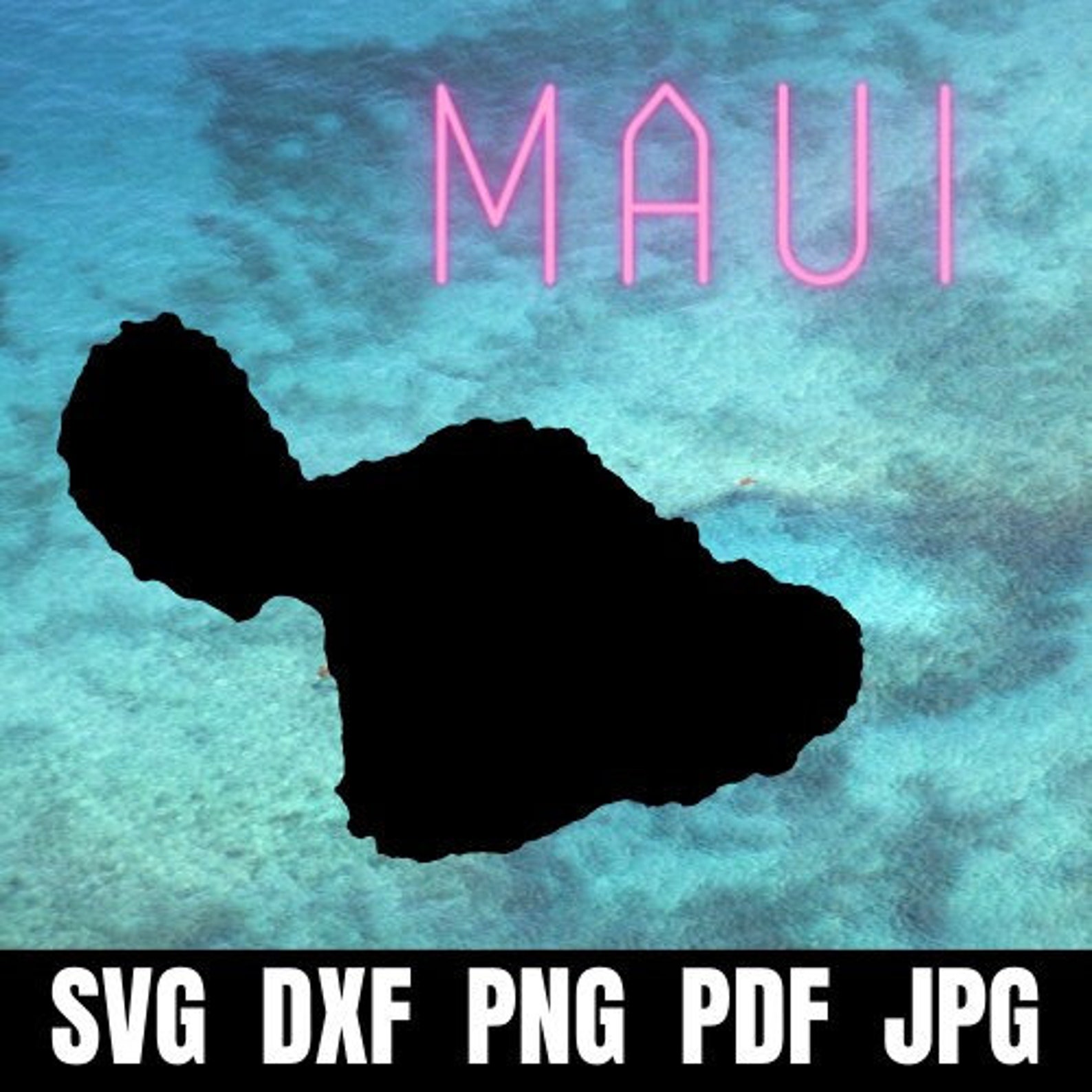 Maui Hawaii SVG Clip Art Files | Hawaii Silhouette Cut Files | Vector ...