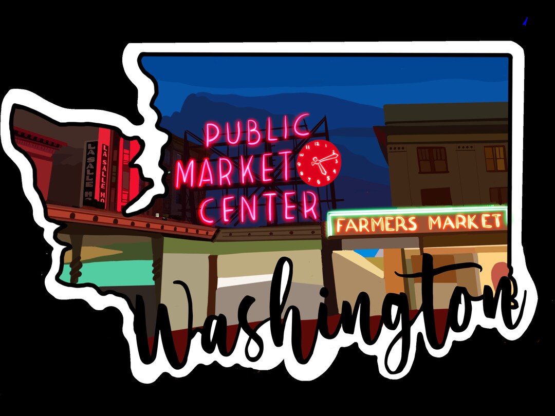 Pike Place Market Seattle, Washington Sticker - Etsy