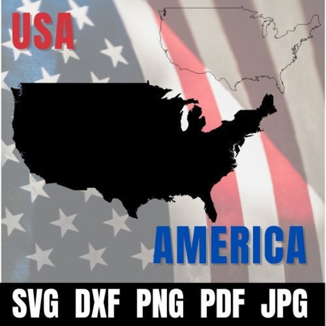 USA America SVG Clip Art Files | USA Silhouette Cut File | Vector Files ...