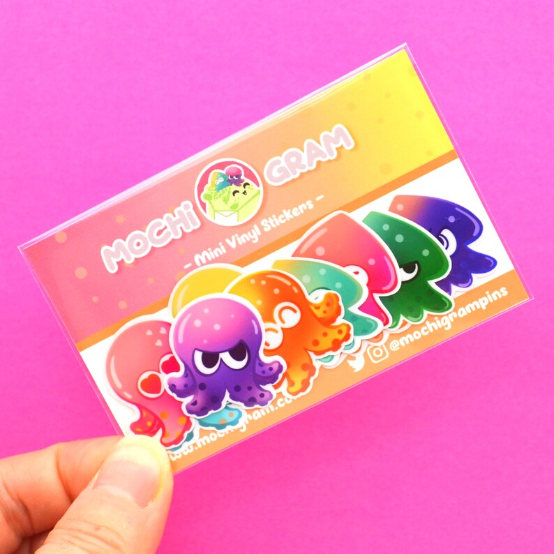 Squid Vinyl Stickers - Octopus Vinyl Stickers - Mini Stickers - Inkling ...