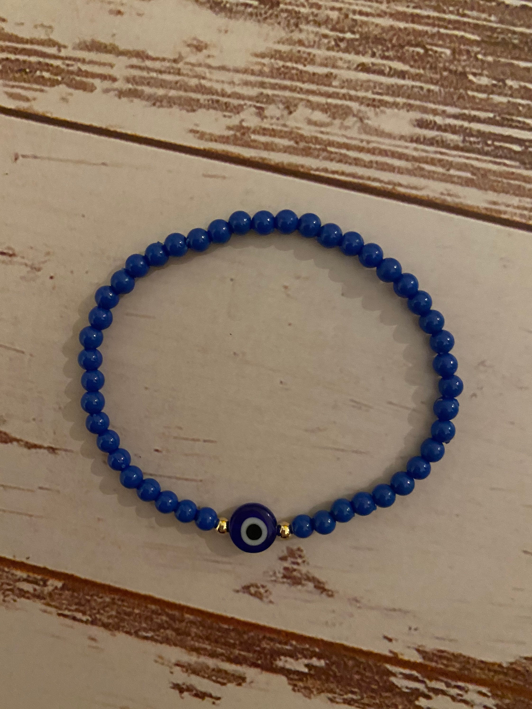Evil Eye Beaded Bracelet 14K gold fill accented beaded | Etsy