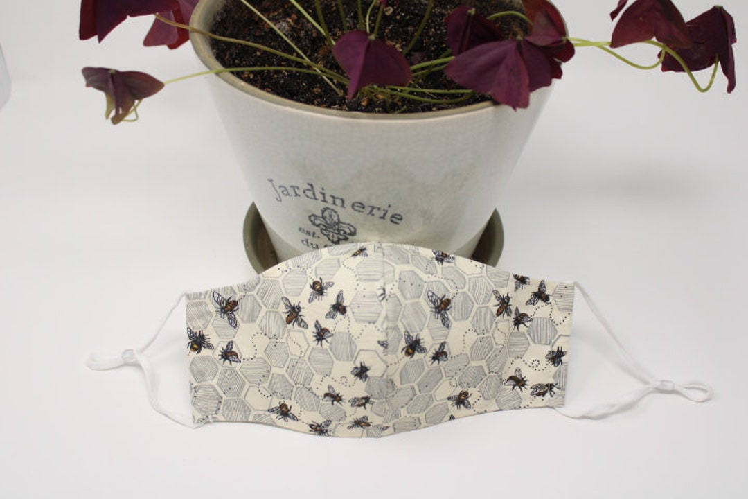 Bee and Honeycomb Face Mask, Washable, Reusable, 3ply With Filter ...