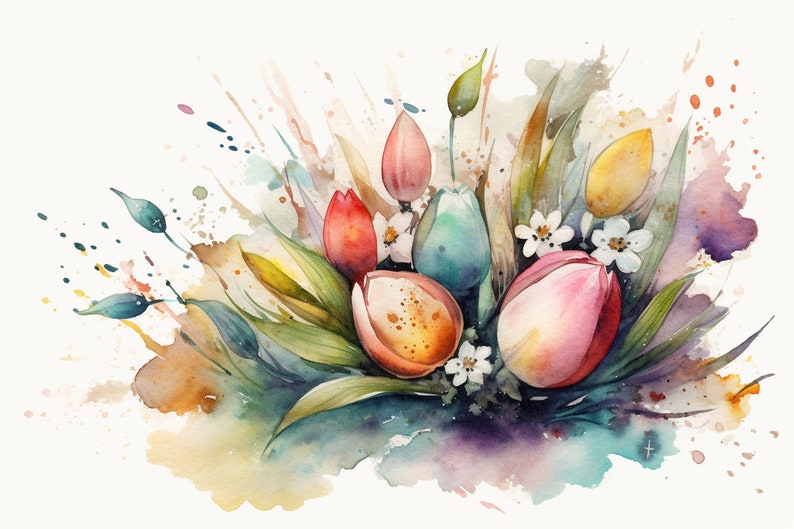 Water Color Spring Theme Clip Art - Etsy