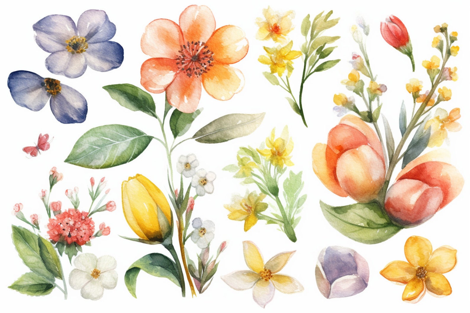 Water Color Spring Theme Clip Art - Etsy