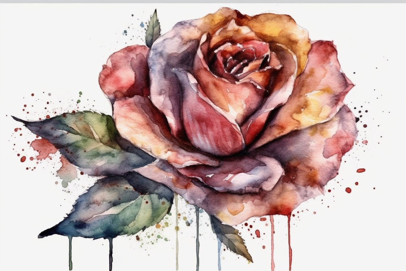 Water Color Rose Clipart PNG Pack - Etsy