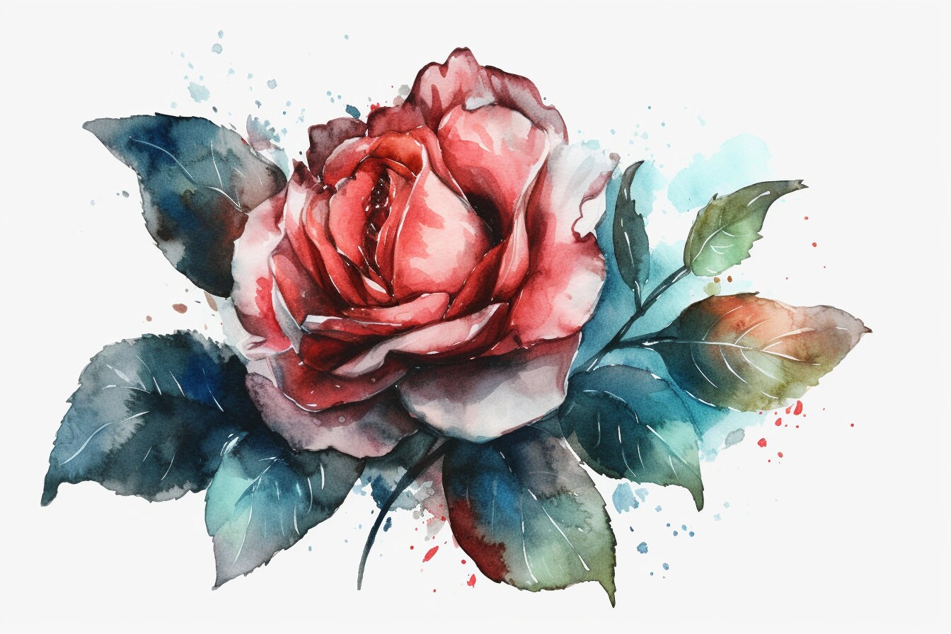 Water Color Rose Clipart PNG Pack - Etsy