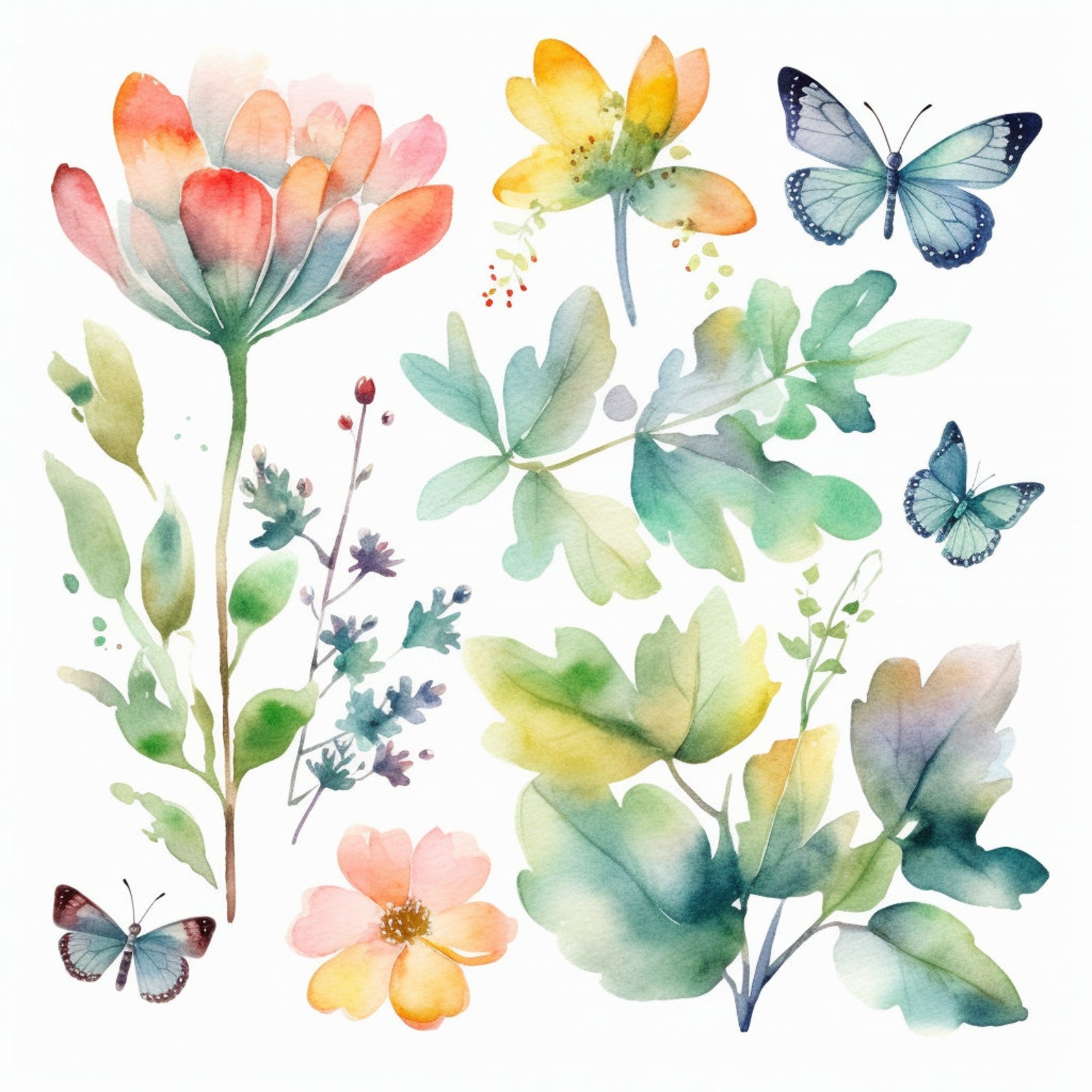 Water Color Spring Theme Clip Art - Etsy