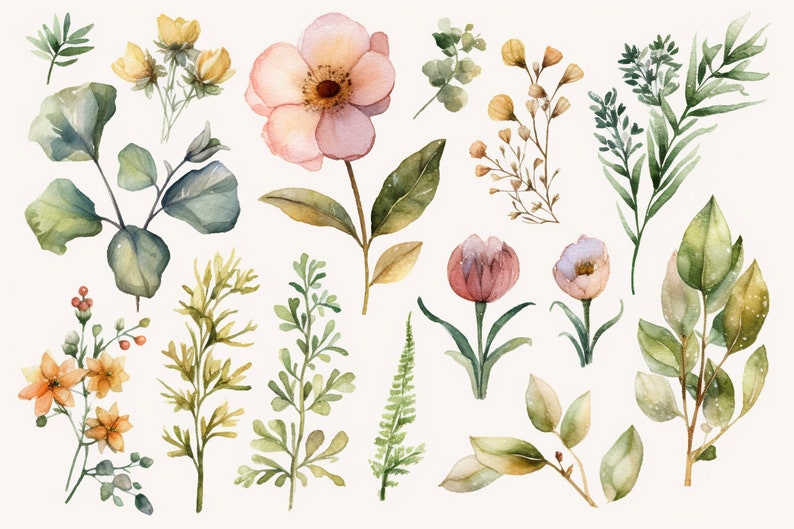 Water Color Spring Theme Clip Art - Etsy