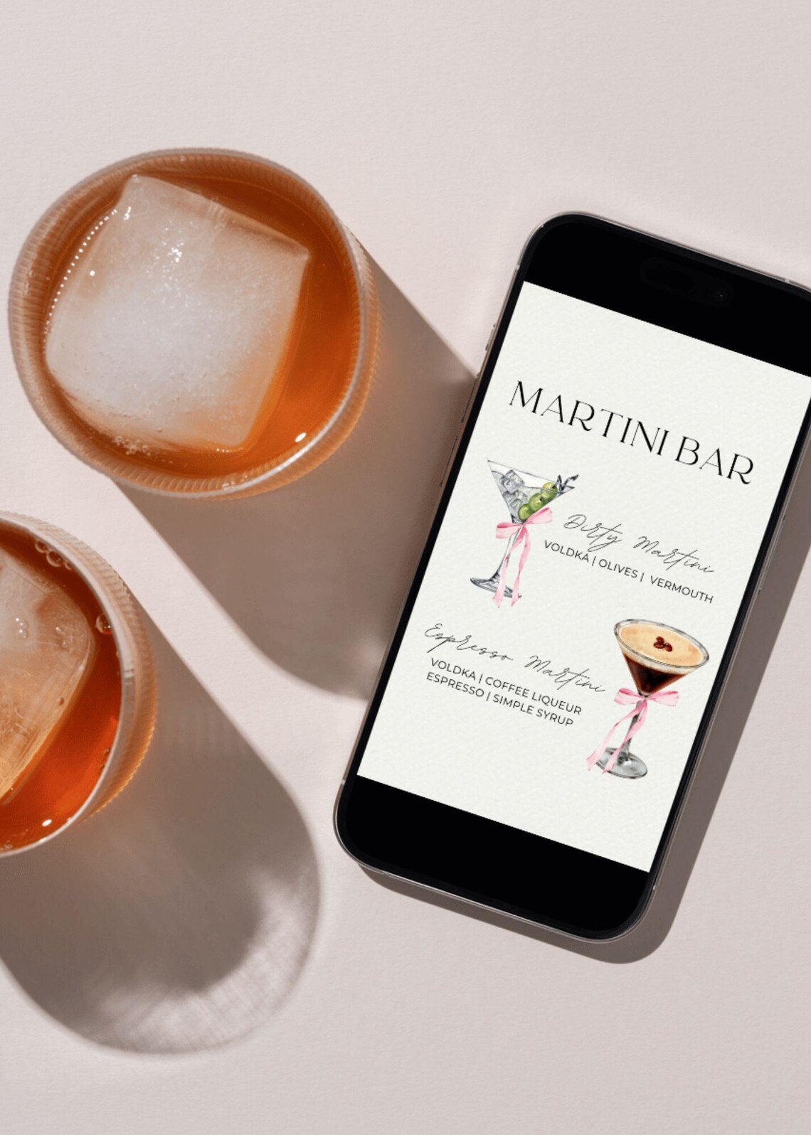 Coquette Martini Bar Menu , Canva Download - Etsy