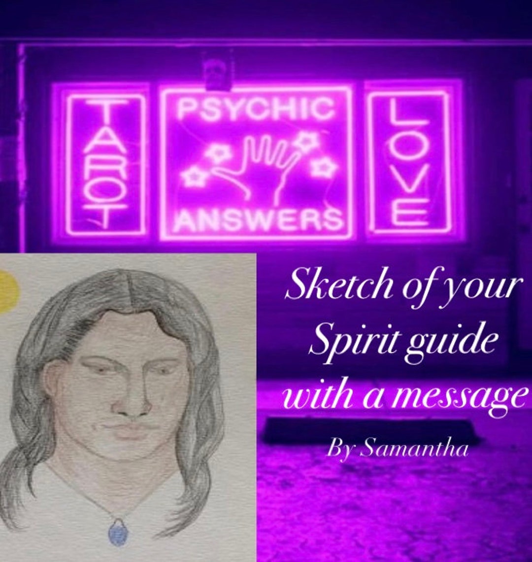 Psychic Spirit Guide Sketch With a Message! - Etsy