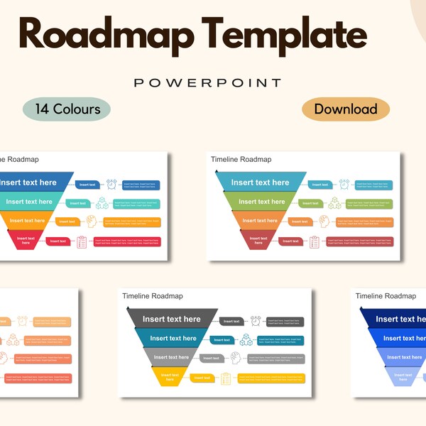 Powerpoint Roadmap Template - Etsy