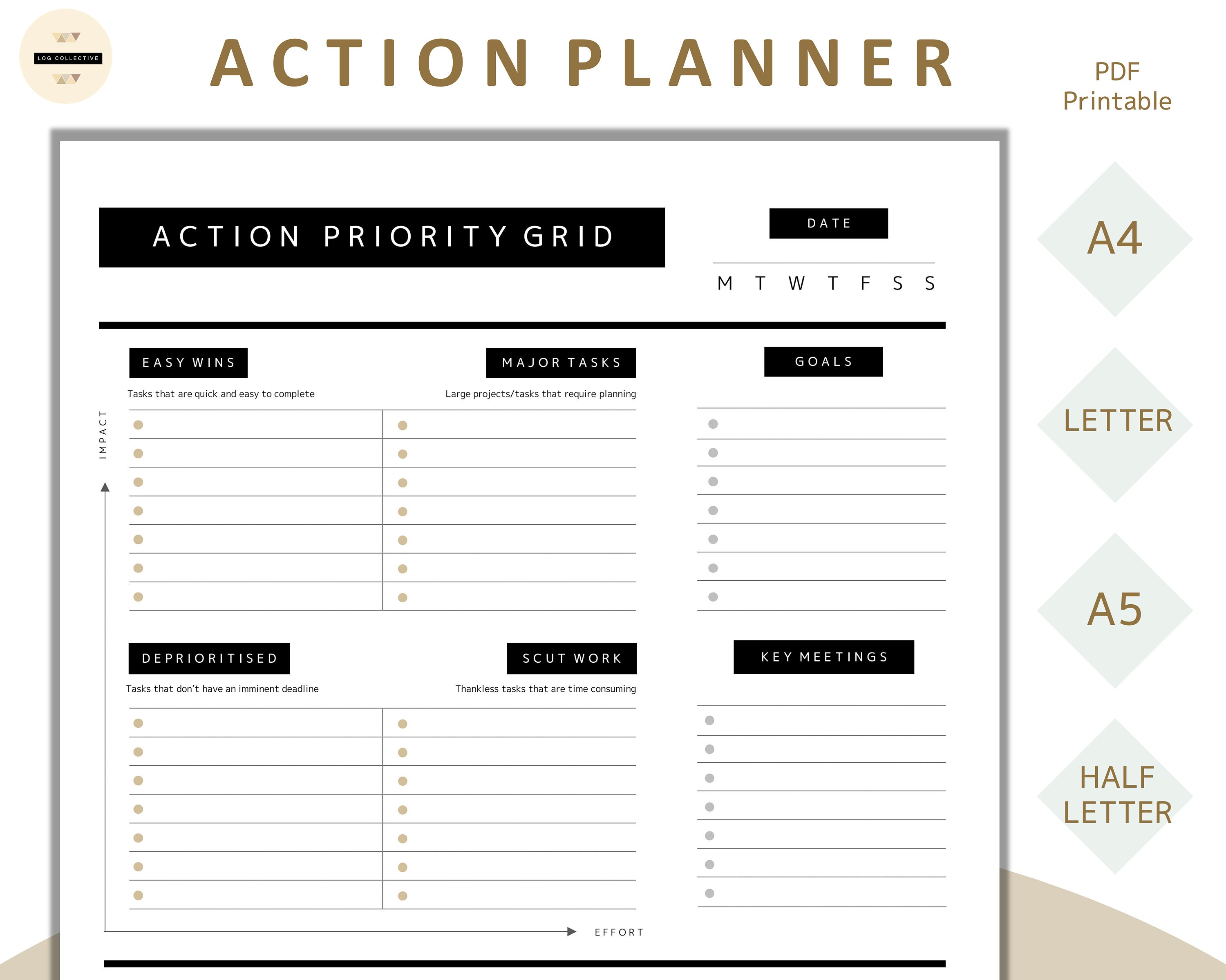 Action Plan Template to Do List Daily Planner Action | Etsy Australia