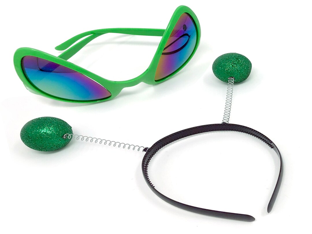 Green Alien Glasses Martian Headband Set Costume Party Favors ...