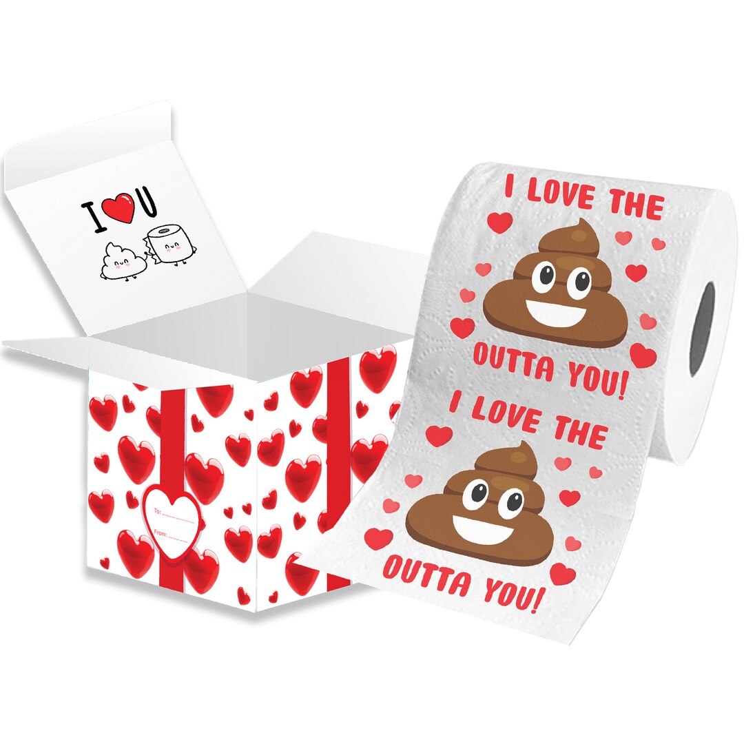 Funny Valentines Day Toilet Paper Poop Emoji Gift Valentine's Day Gifts ...