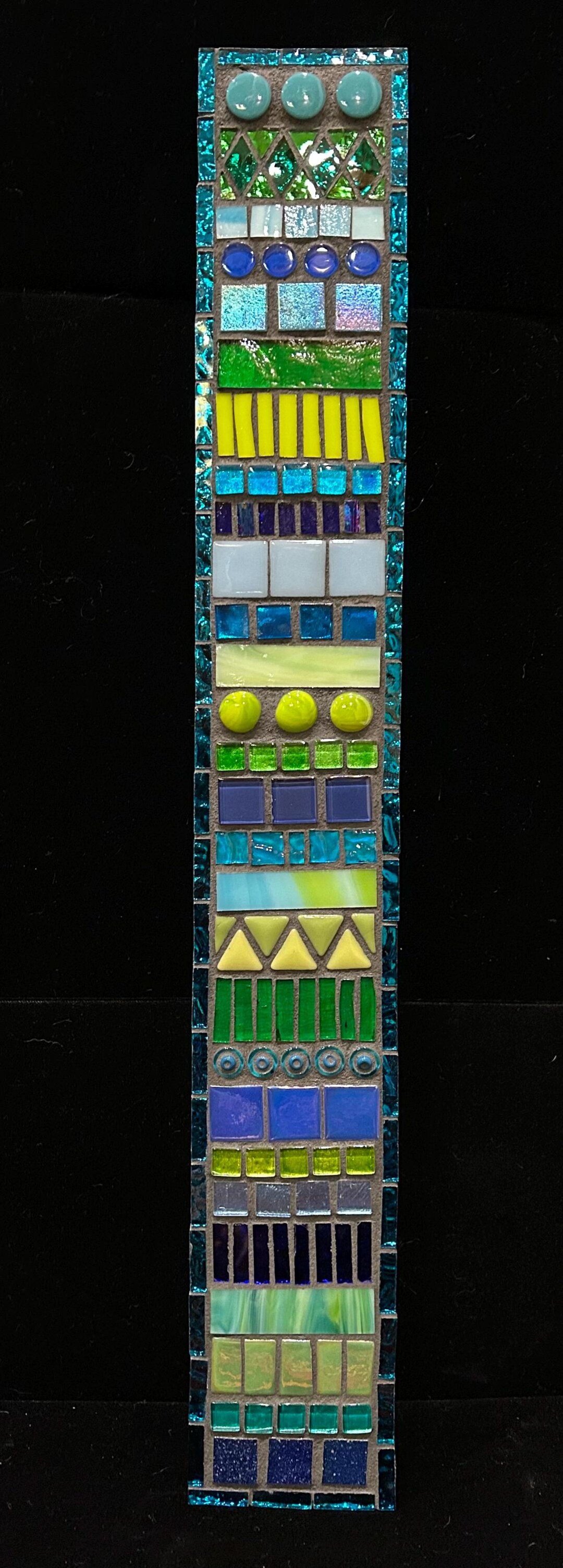 Mixed Media Mosaic blue Green Geometry - Etsy