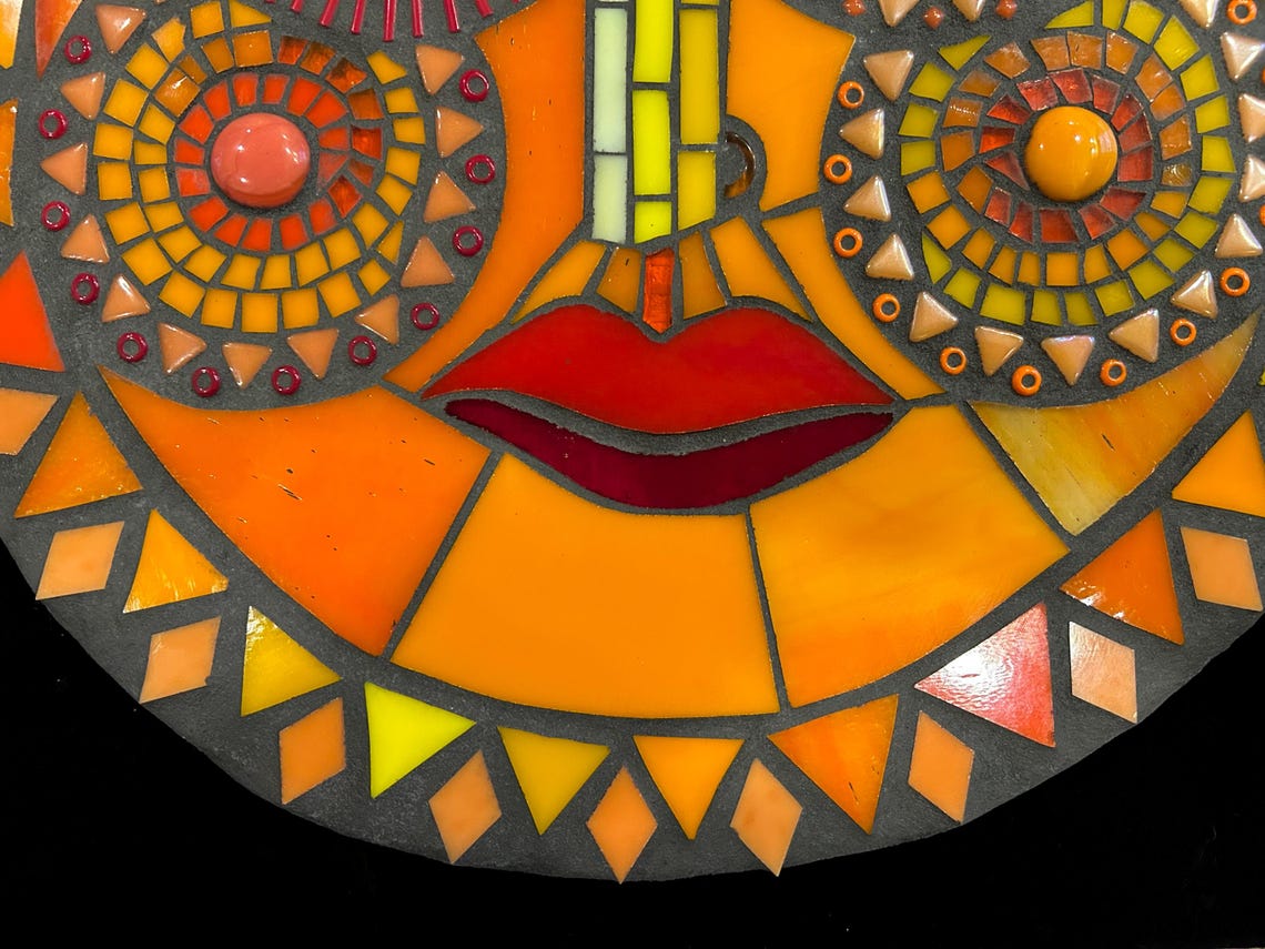 Indoor or Outdoor Mosaic, Mixed Media Mosaic, “sun Goddess” - Etsy