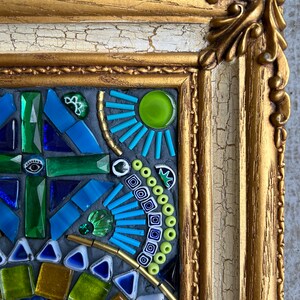 Mixed Media Mosaic “doodle in Blue and Green” - Etsy