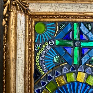 Mixed Media Mosaic “doodle in Blue and Green” - Etsy