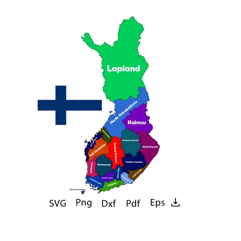Finland Map SVG, Vector Map of Finland Map in AI Format,pdf,dxf - Etsy