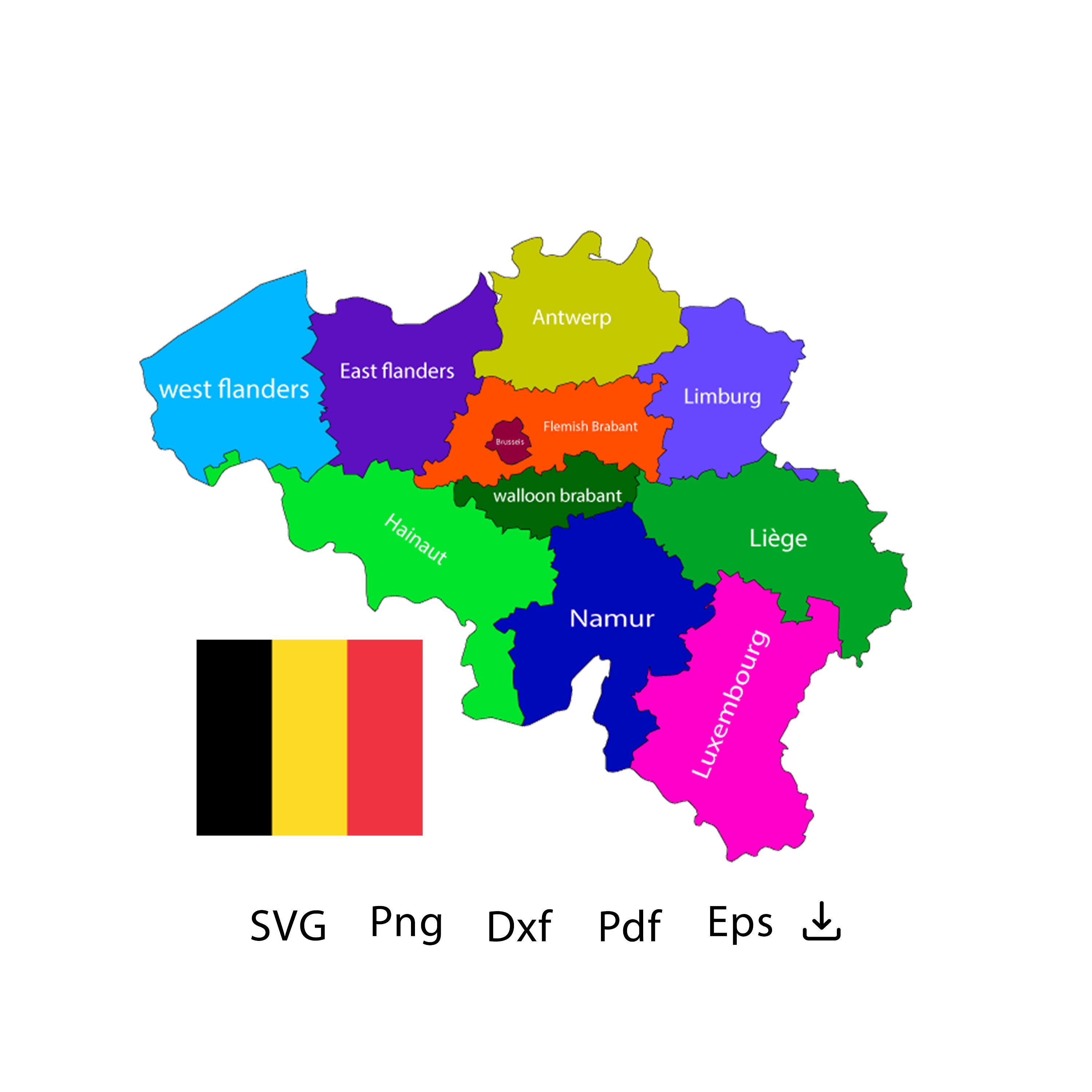 Belgium Map SVG, Vector Map of Belgium Map in AI Format,pdf,dxf - Etsy