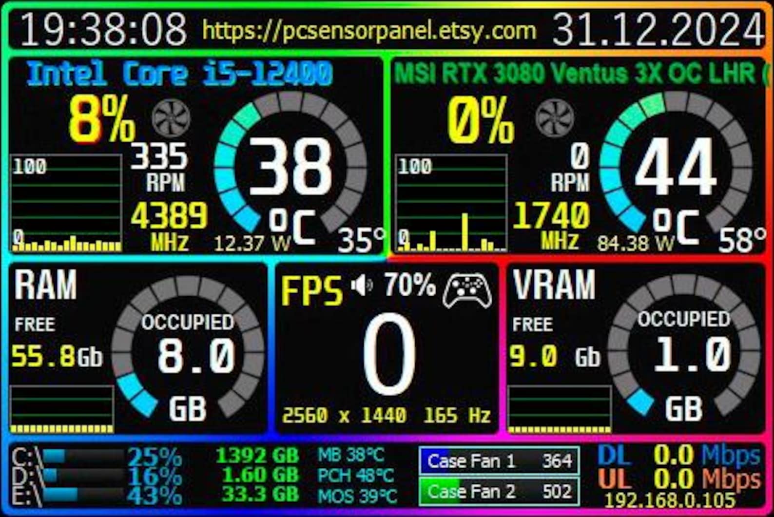 Skin (sample) for Aida64 Secondary Display (screen) 480*320 (AX206 ...