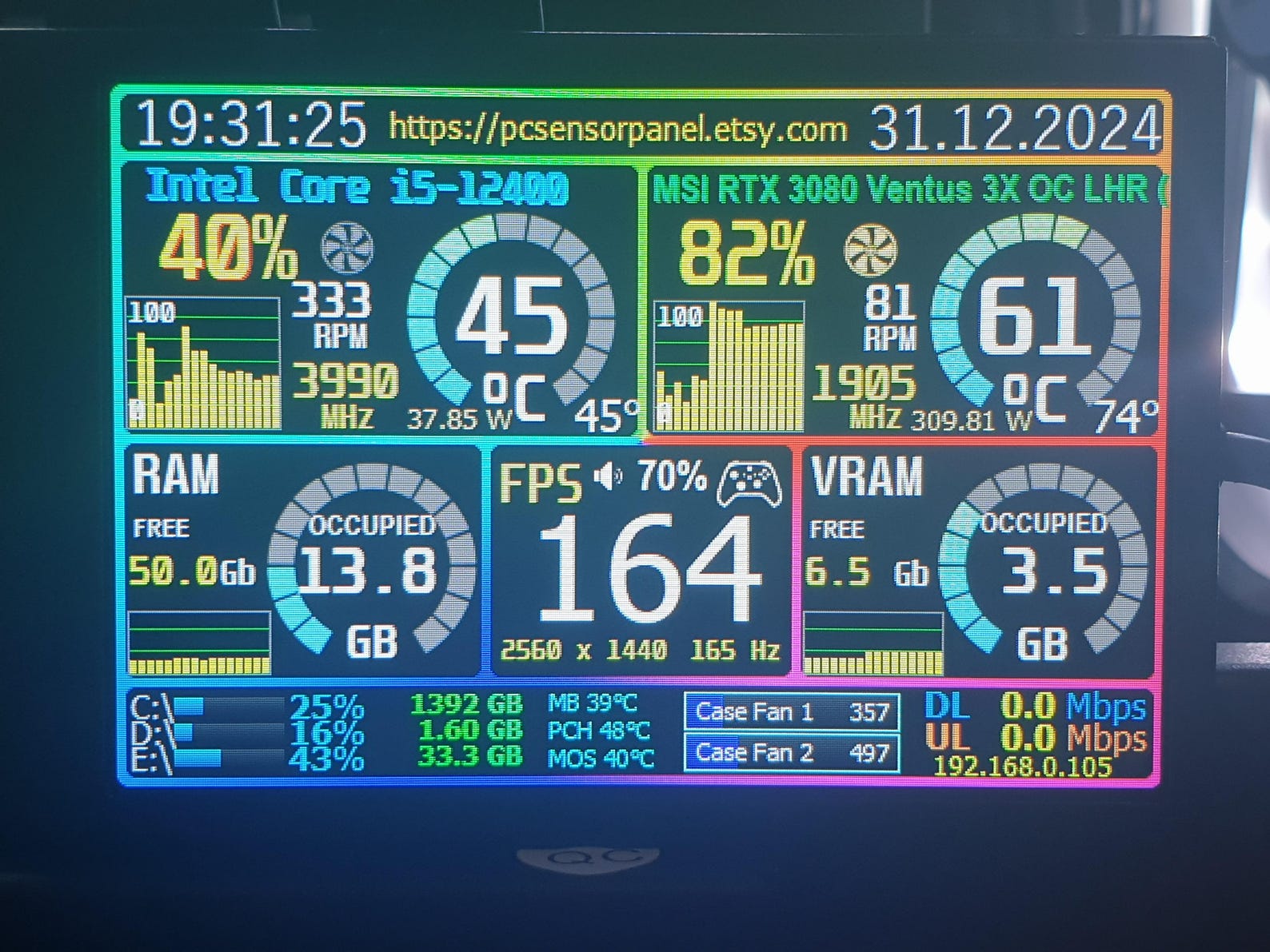 Skin (sample) for Aida64 Secondary Display (screen) 480*320 (AX206 ...