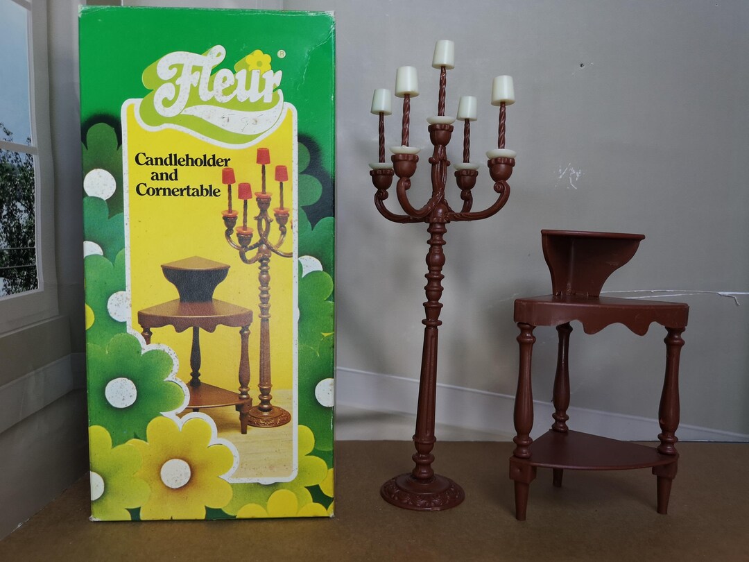 Fleur Doll Candle Holder + Corner Table in Original Box, 1:6 Scale Doll ...