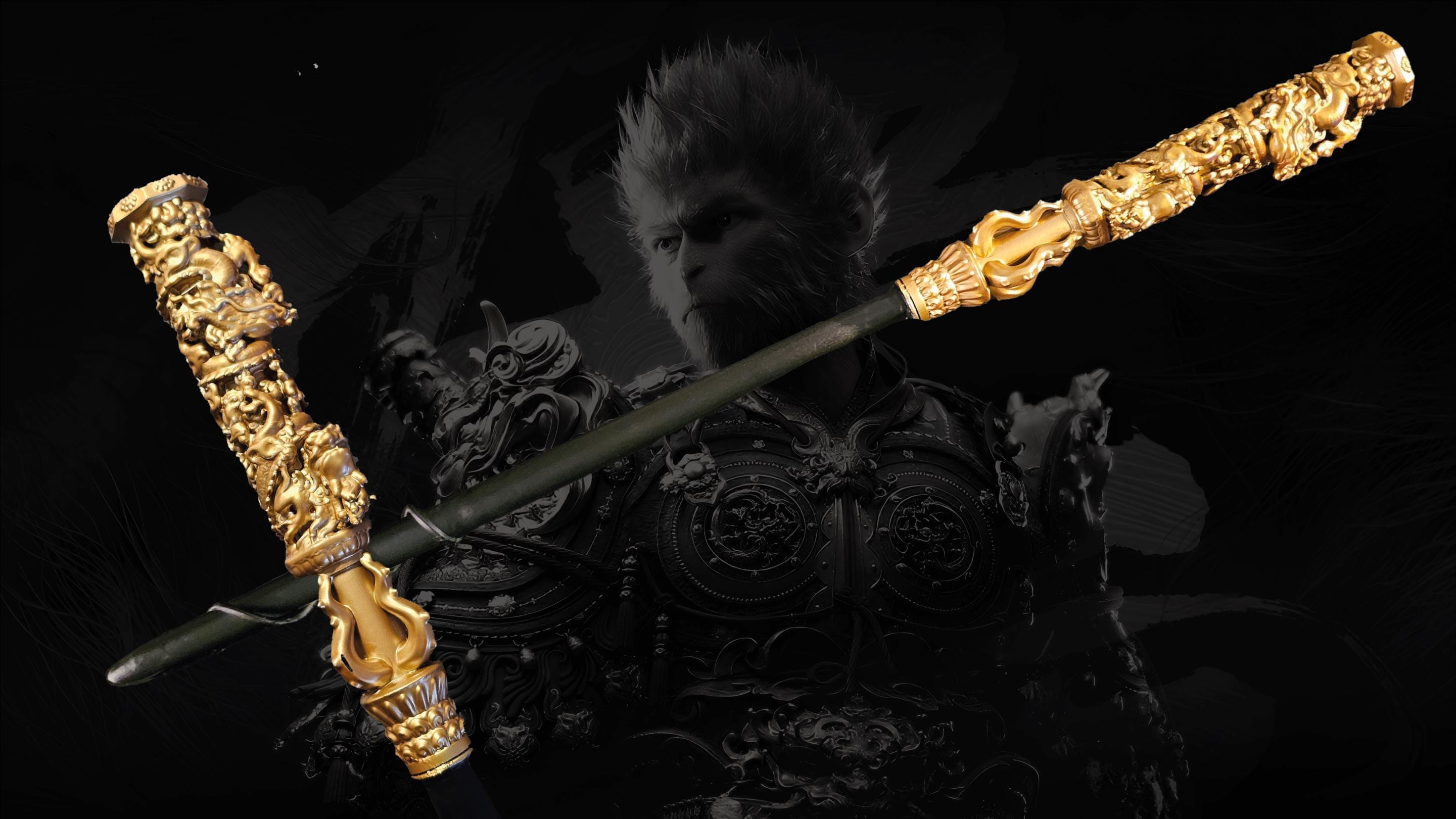 Magic Wand Inspired by Wukong – Black Myth – Handmade Resin Staff ...