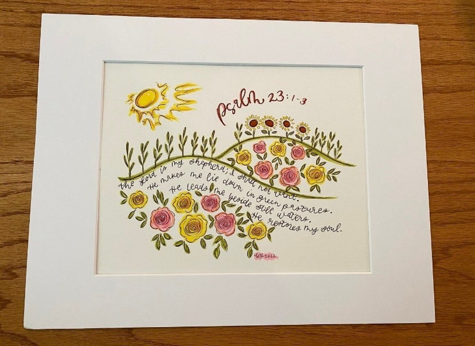 Psalm 23 Drawing Psalm 23 Art Bible Verse Artwork - Etsy