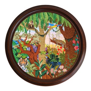 Jungle Embroidery Pattern PDF, Tiger Embroidery, Landscape Embroidery ...