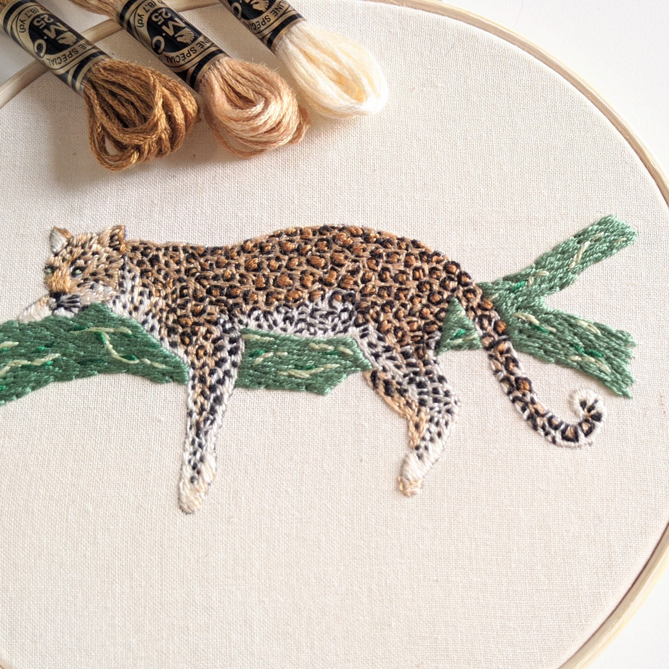 Leopard Embroidery Downloadable PDF Pattern. Detailed Instructions for ...
