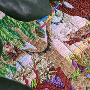 Jungle Embroidery Pattern PDF, Tiger Embroidery, Landscape Embroidery ...