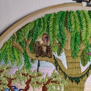 Jungle Embroidery Pattern PDF, Tiger Embroidery, Landscape Embroidery ...