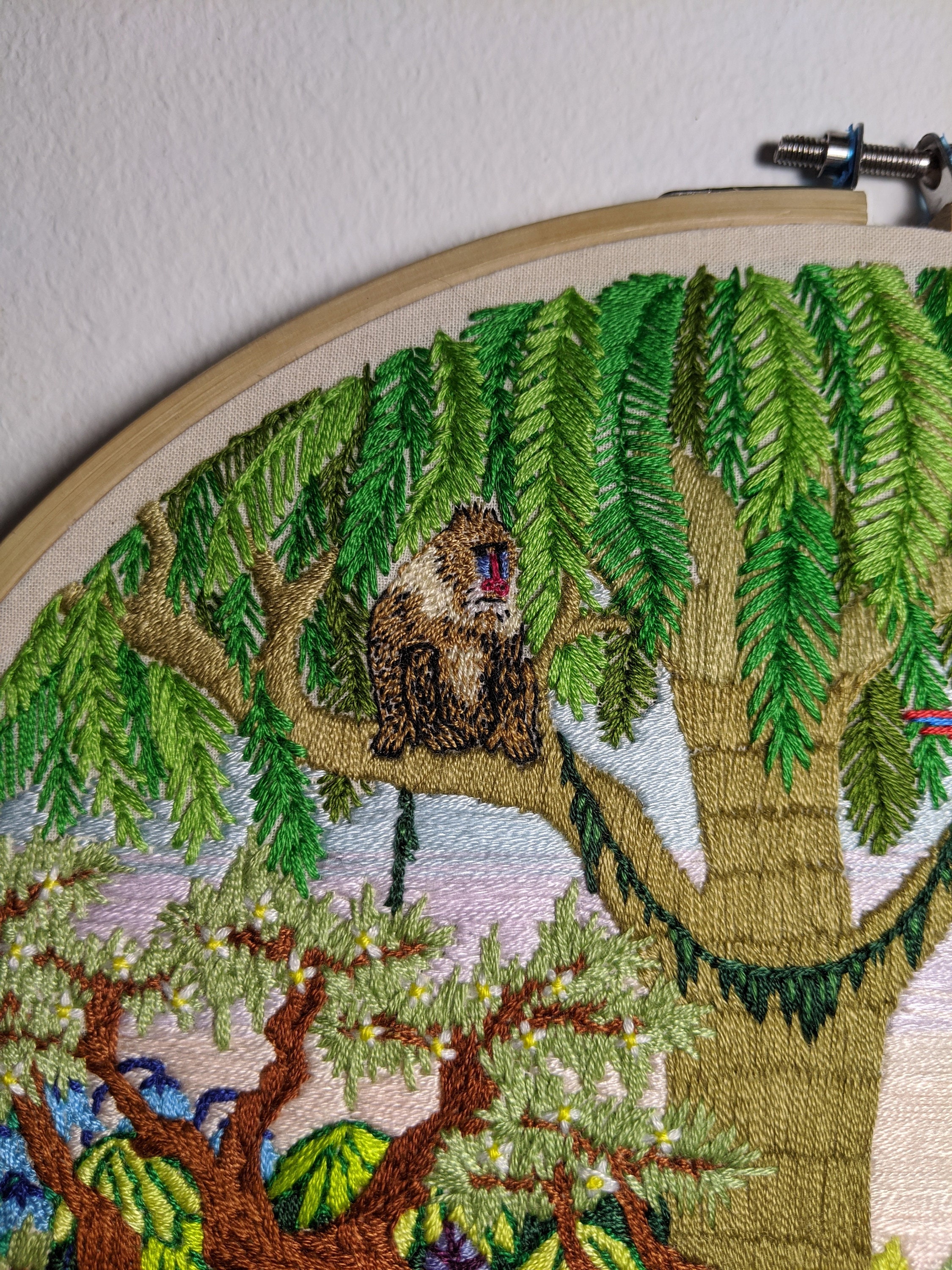 Jungle Embroidery Pattern PDF, Tiger Embroidery, Landscape Embroidery ...