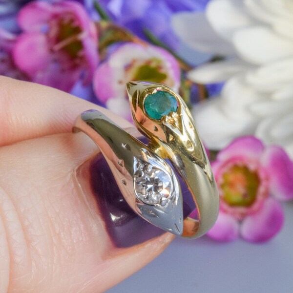 Green Snake Ring - Etsy UK