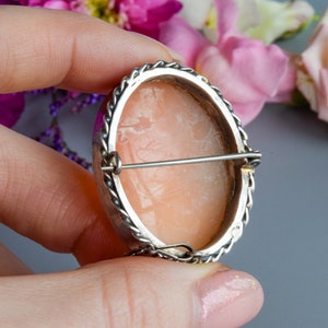 Antique Victorian Silver Cameo Lady Brooch - Etsy