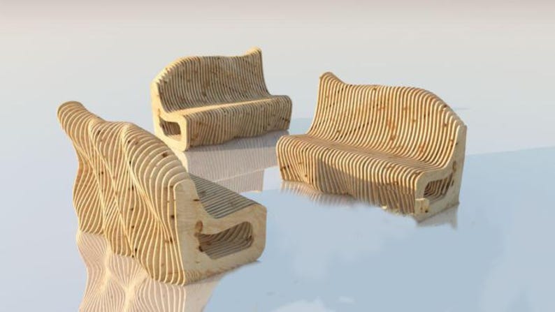 Parametric Bench Sofa Set – CNC Cut Files for Modern Seating (CDR ...