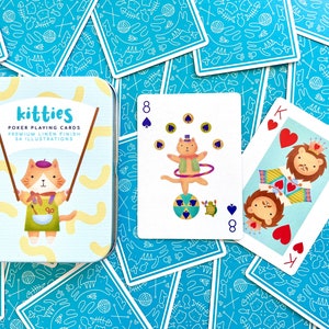 Cat Playing Cards - Illustrated Poker Card Deck - High Quality Linen ...