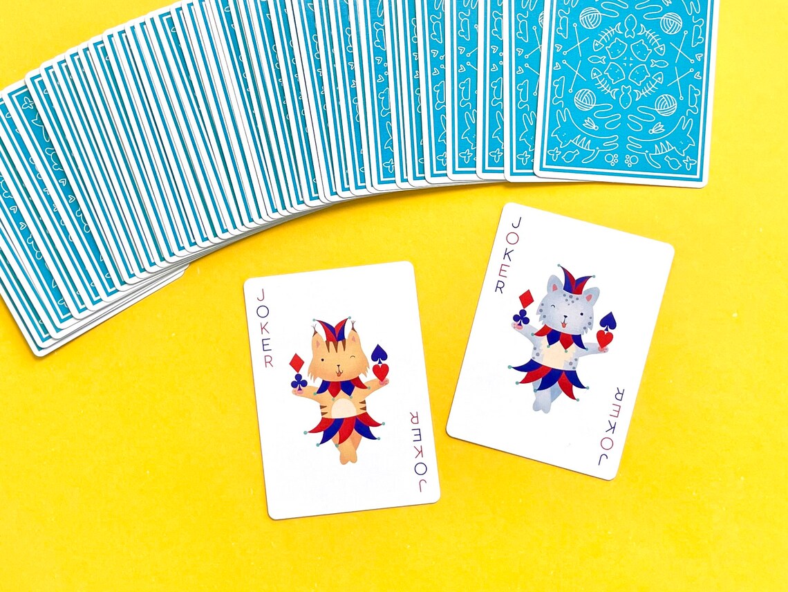 Cat Playing Cards Illustrated Poker Card Deck High Quality - Etsy