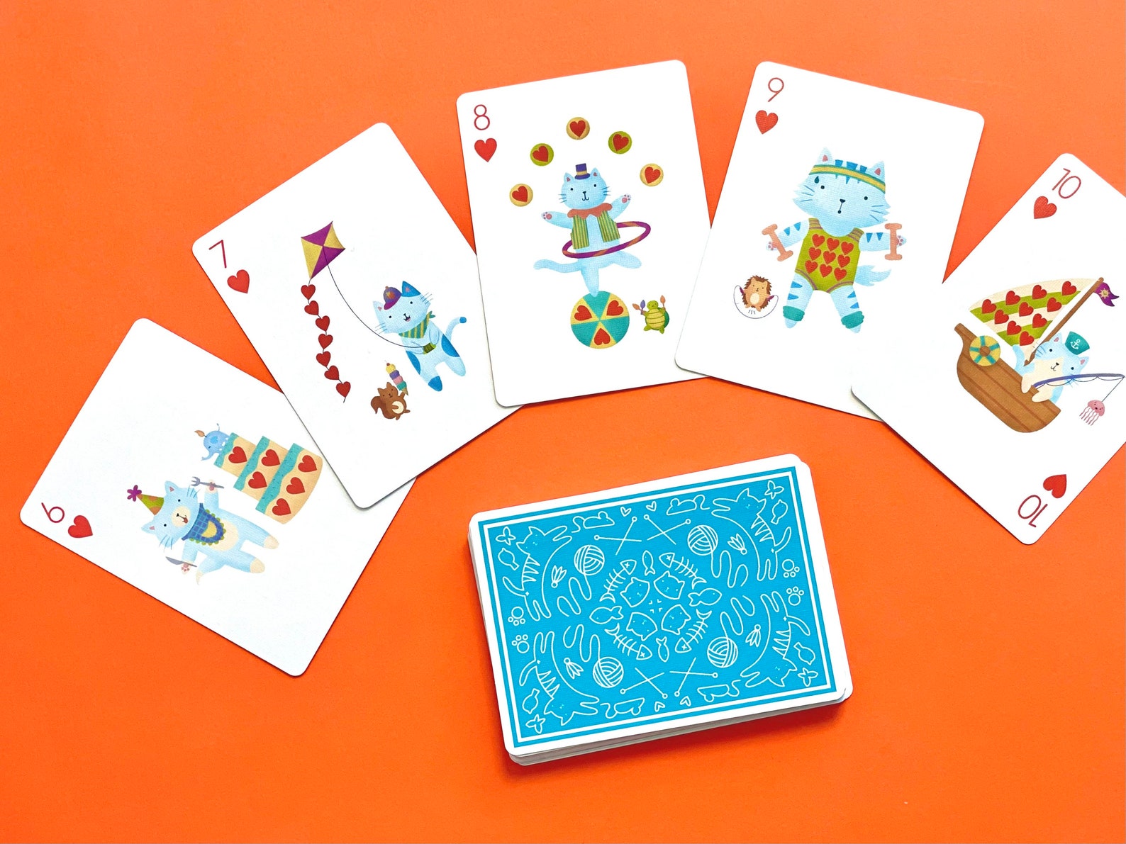 Cat Playing Cards Illustrated Poker Card Deck High Quality - Etsy