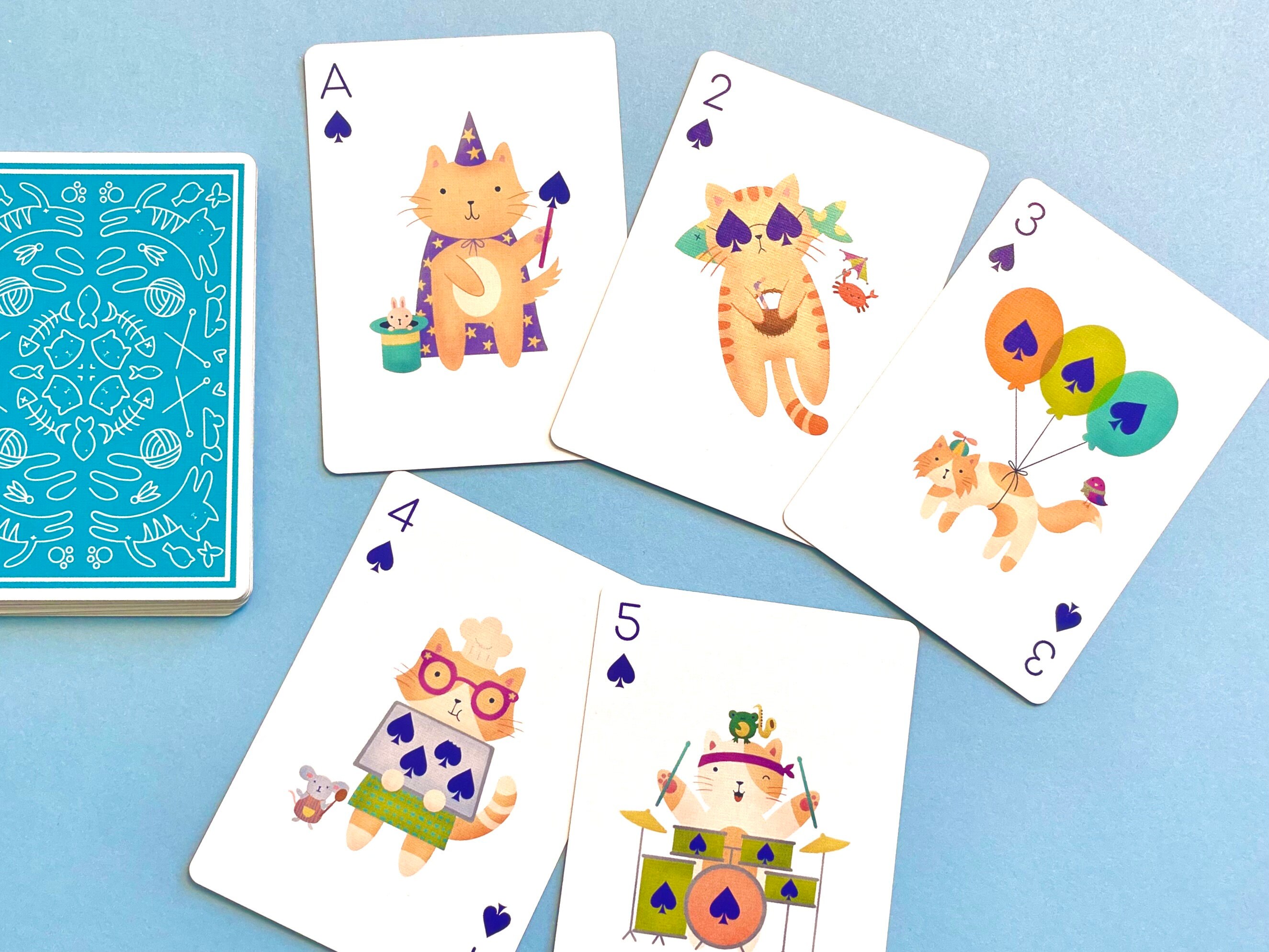 Cat Playing Cards Illustrated Poker Card Deck High Quality - Etsy