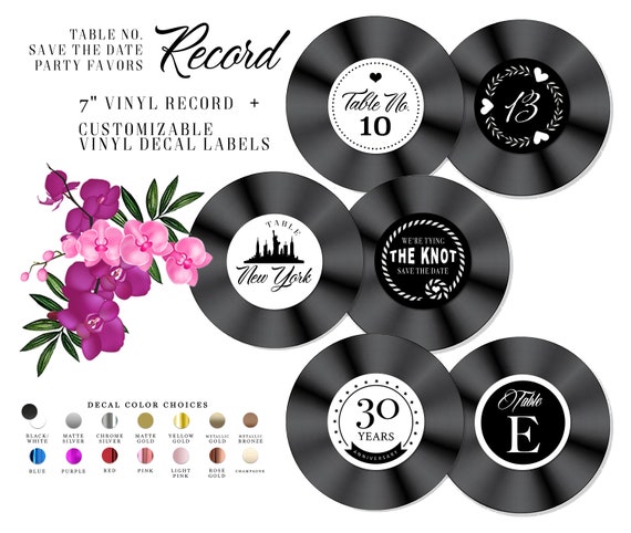 7 Vinyl Record 4 Customizable Vinyl Decal Label - Etsy