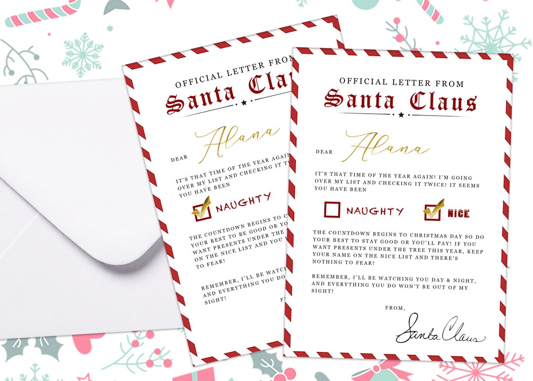 DIY - Official Santa Naughty/nice Letter - Something Fun to Send to ...