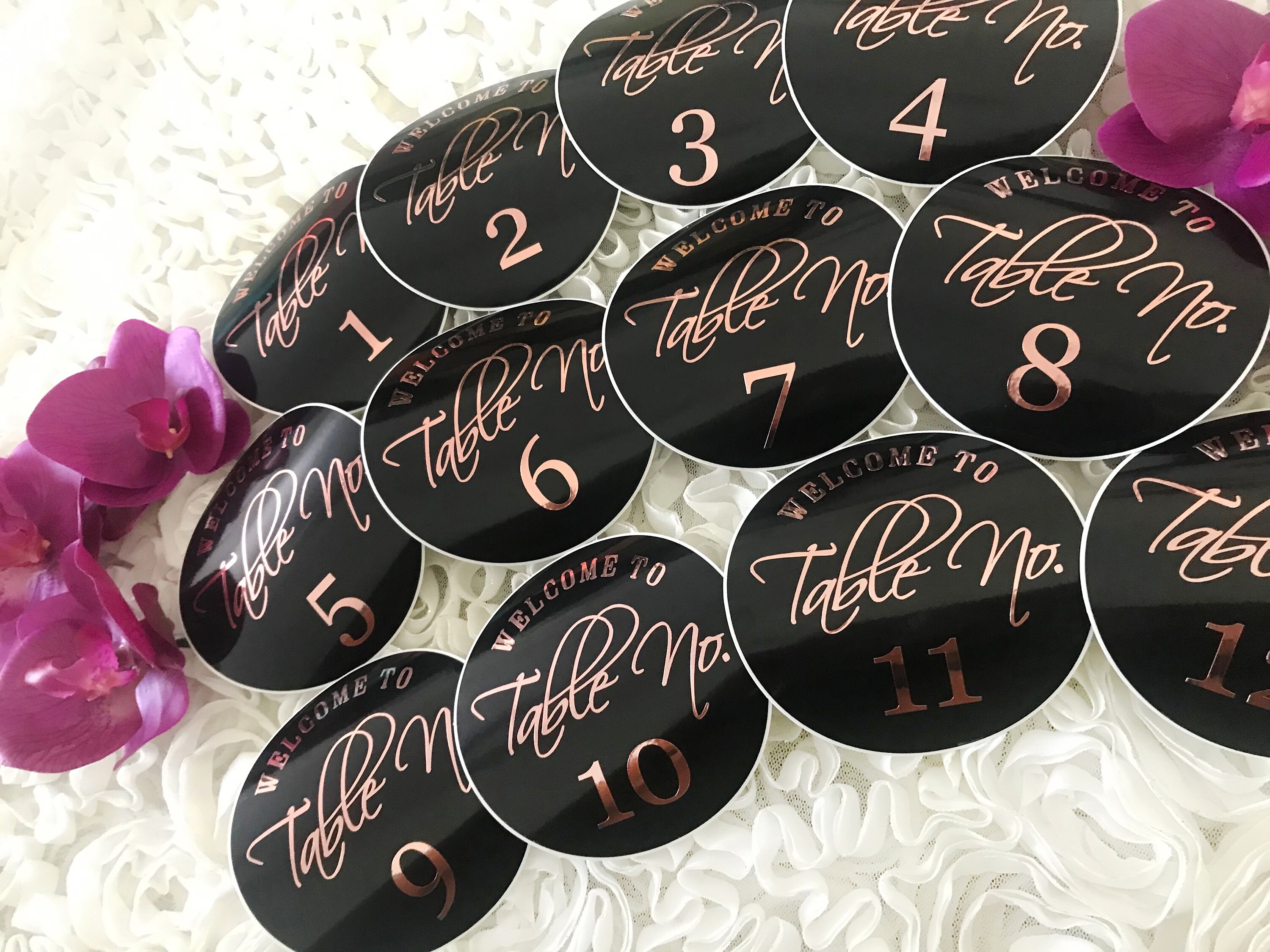 7" Vinyl Record + 4" Customizable Vinyl Decal Label - Table Numbers ...