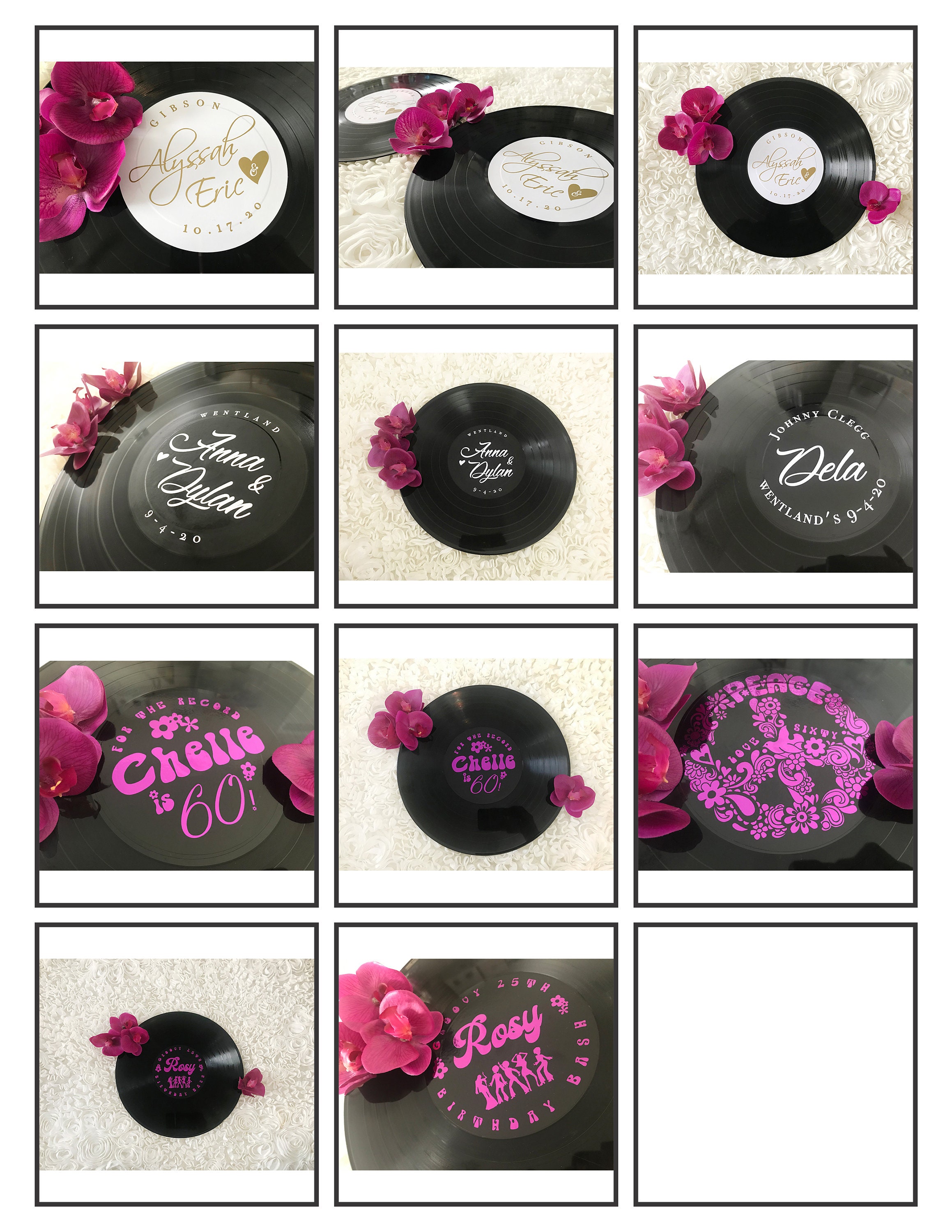 12 Vinyl Record 5 Customizable Vinyl Decal Label | Etsy