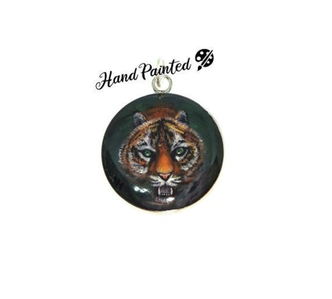 Tiger Medallion Handpainted and Unique, Only 1 Was Made, Miniature ...